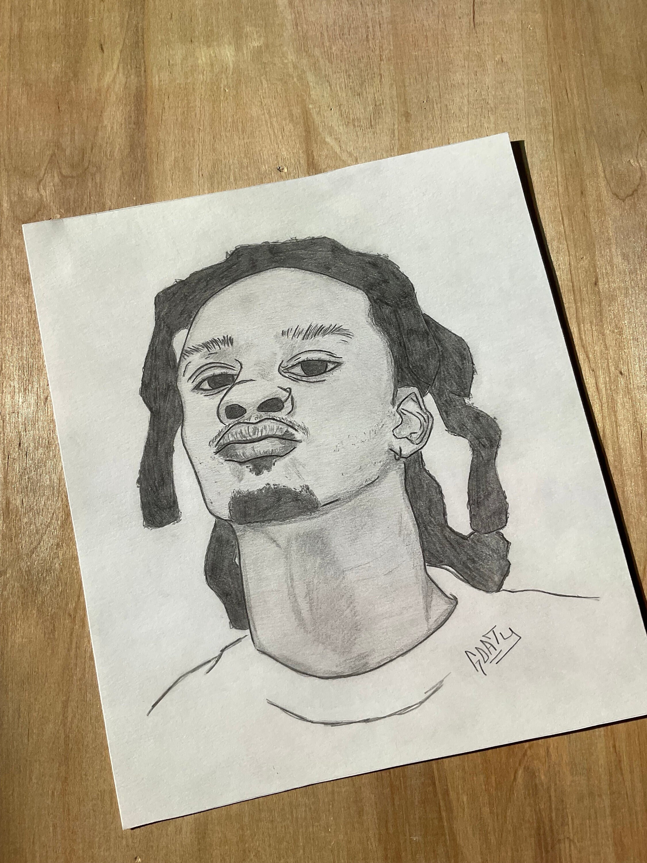 Graphite Drawing of Denzel Curry - Etsy