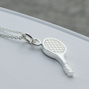 Tennis Necklace Sterling Silver Tennis Gifts Tennis Racket | Etsy