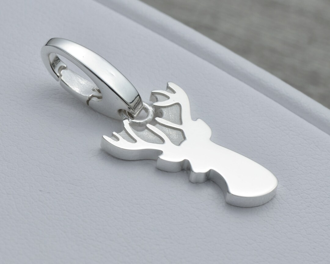 Deer Charm Sterling Silver, Deer Antler Jewelry, Christmas Deer Charm ...
