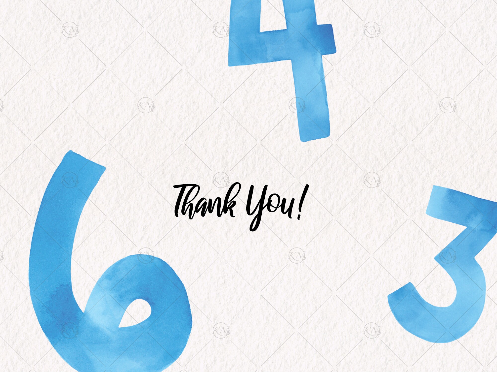 Blue Watercolor Numbers Clipart - PNG Instant Download - Number ...