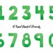 Green Watercolor Numbers Clipart - PNG Instant Download - Number ...