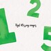 Green Watercolor Numbers Clipart - PNG Instant Download - Number ...