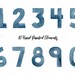 Indigo Watercolor Numbers Clipart - Hand-painted Graphics (PNG Digital ...