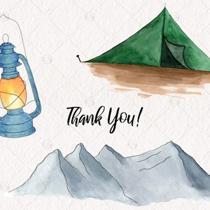 Watercolor Camping Clipart - PNG Instant Download - Tent - Camper ...