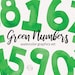 Green Watercolor Numbers Clipart – Hand-painted Graphics (PNG Instant ...