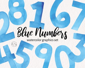Green Watercolor Numbers Clipart PNG Instant Download Number Graphics ...