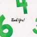 Green Watercolor Numbers Clipart – Hand-painted Graphics (PNG Instant ...