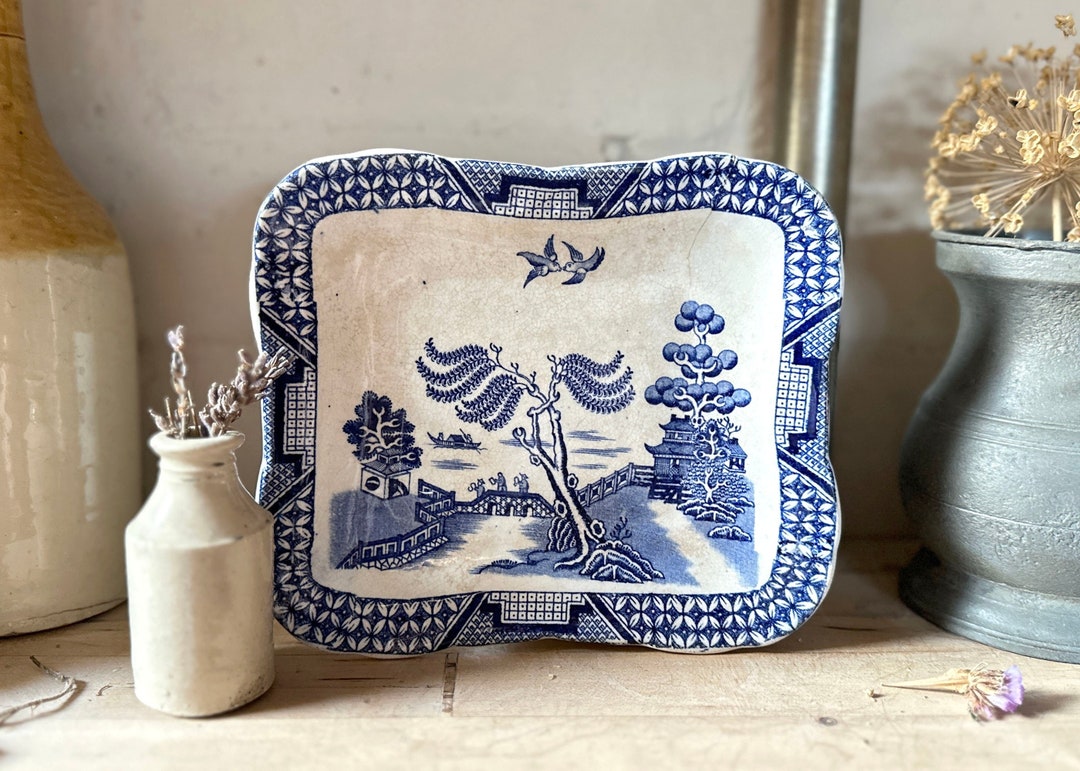 Collectible Booths Pottery, Old Willow Butter Tray, Rare Ironstone ...