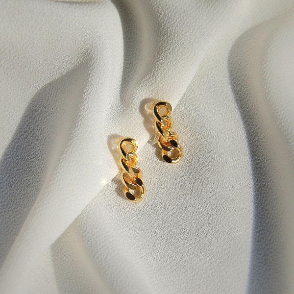 Chain Clip on Earrings - Etsy
