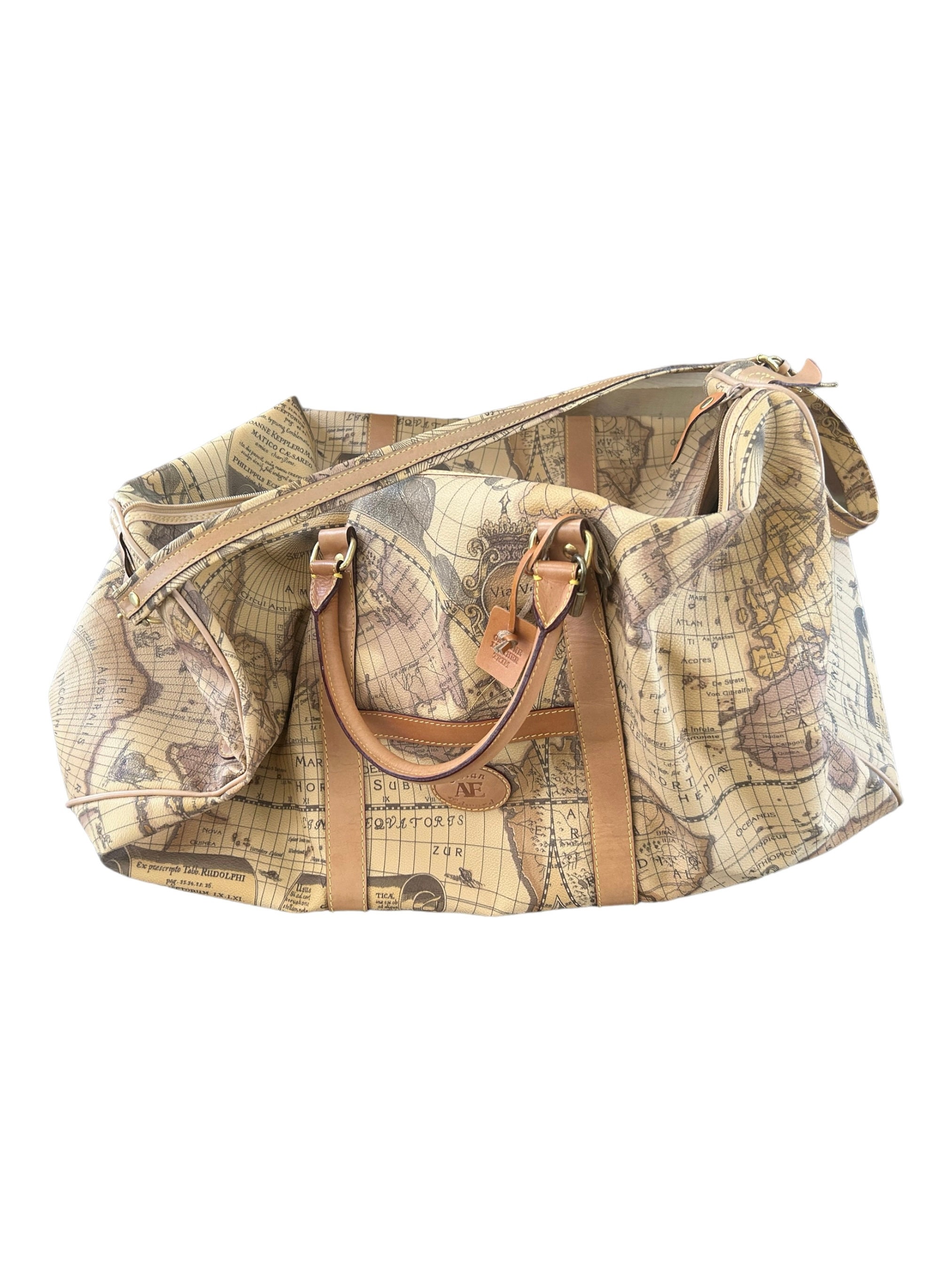 World Map Duffle Bag. Weekend Travel Bag. Large Top Handle With Strap ...