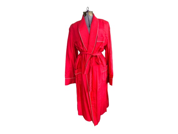 Red Pure Silk 1960s Robe. Beautifully made. Size: 46-… - Gem