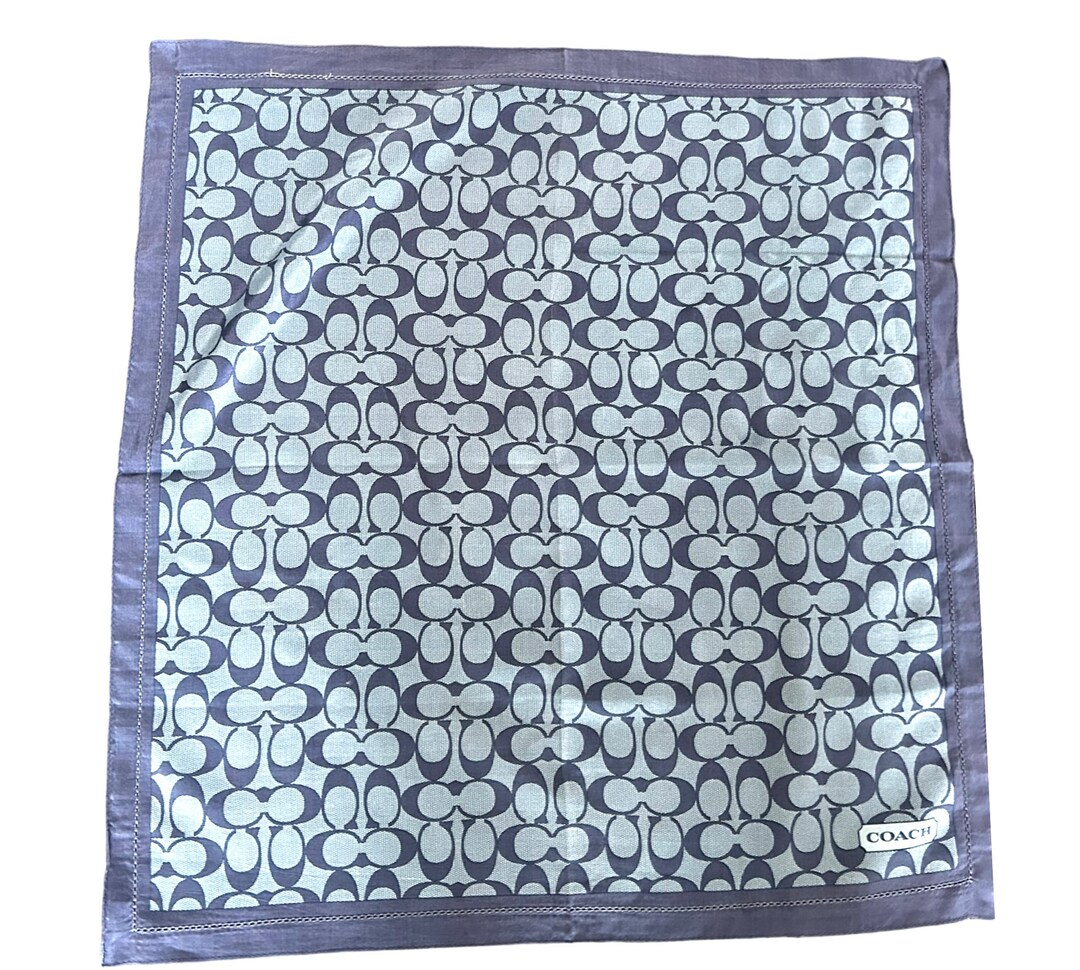COACH Logo SCARF. Head Wrap. Blue Silk/ Cotton Blend. - Etsy