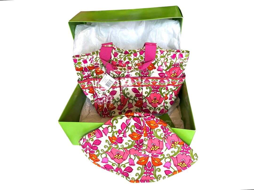 Vera Bradley Tote and Hat, Lilli Bell Pattern ( New in Box) Vintage. - Etsy