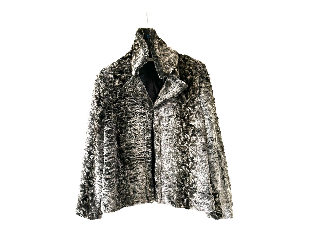 Laura Ashley Fur Coat. Vintage Gray Faux Fur. Womens Size Medium. NWT ...