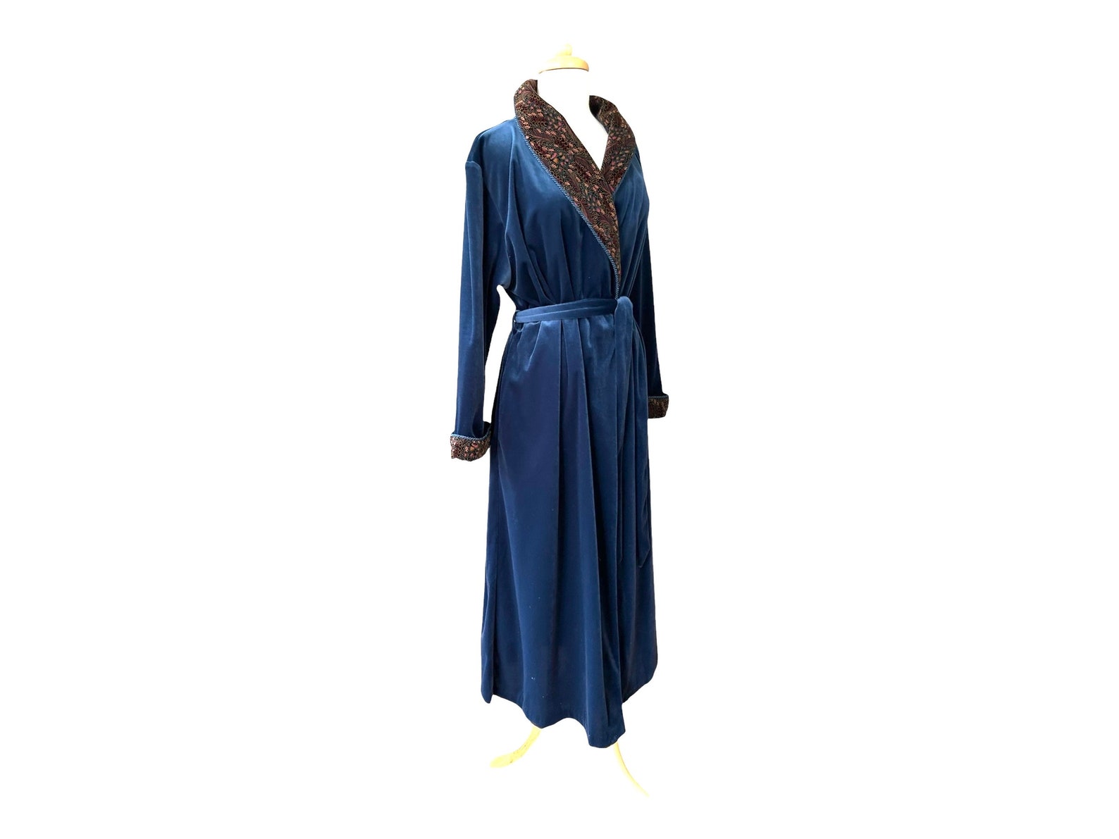Royal Blue Tapestry Robe. Vintage Kimberly Gale Belted Robe. Size L. - Etsy