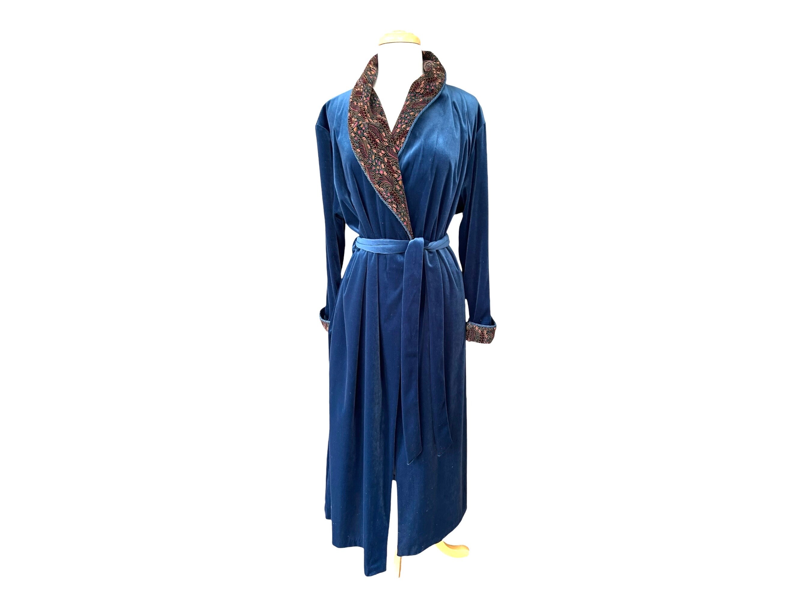 Royal Blue Tapestry Robe. Vintage Kimberly Gale Belted Robe. Size L. - Etsy