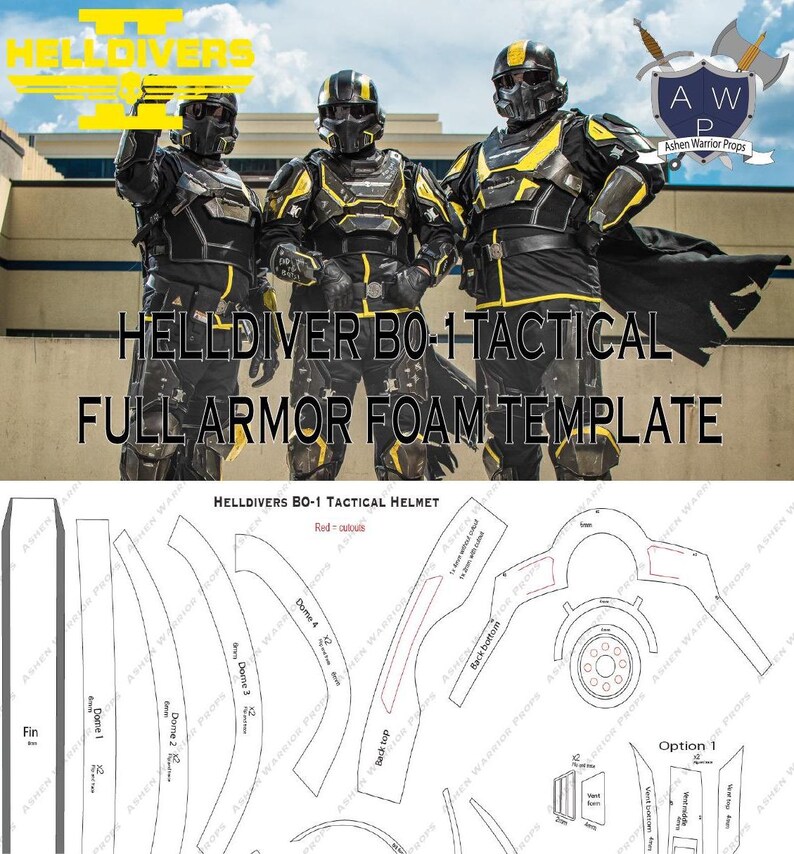 Plantilla de armadura de espuma táctica Helldiver 2 B0-1 - Etsy México