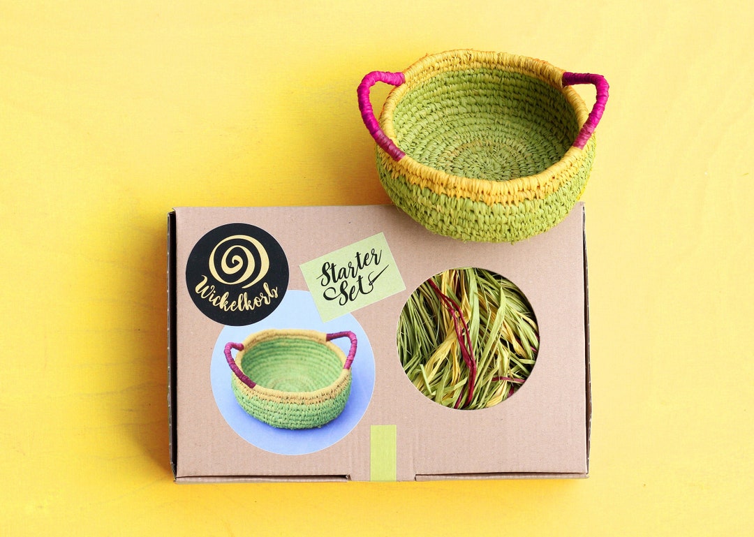DIY Raffia Coil Basket Kit | Handmade Weaving Craft - Etsy