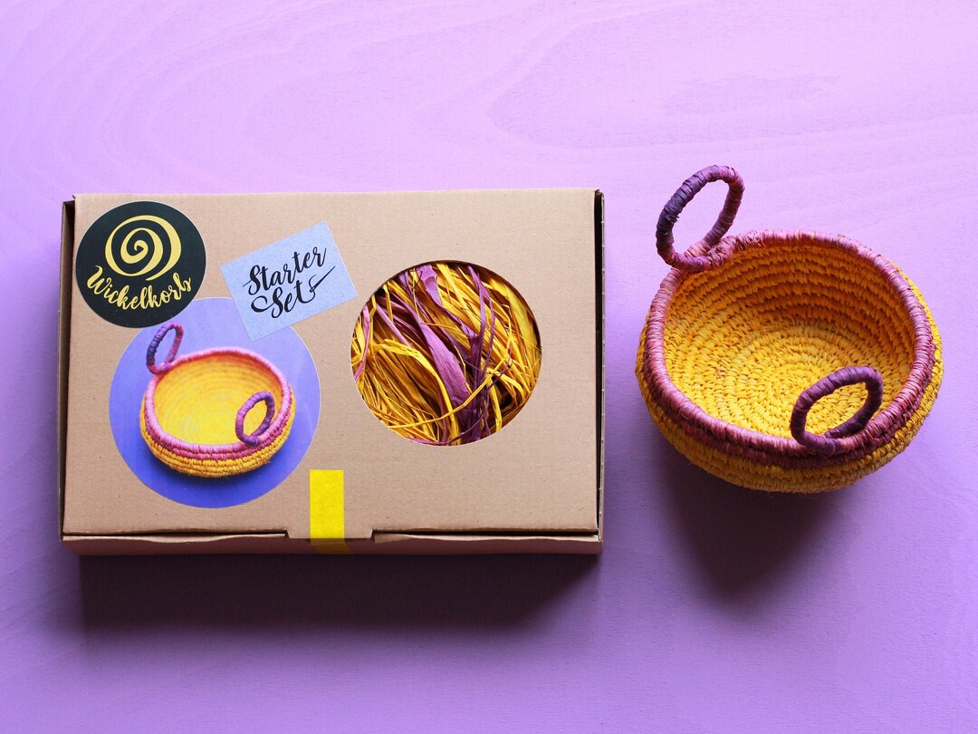 Coil Basket Kit (sunrise) | DIY Basket Weaving Kit | Raffia Basket ...