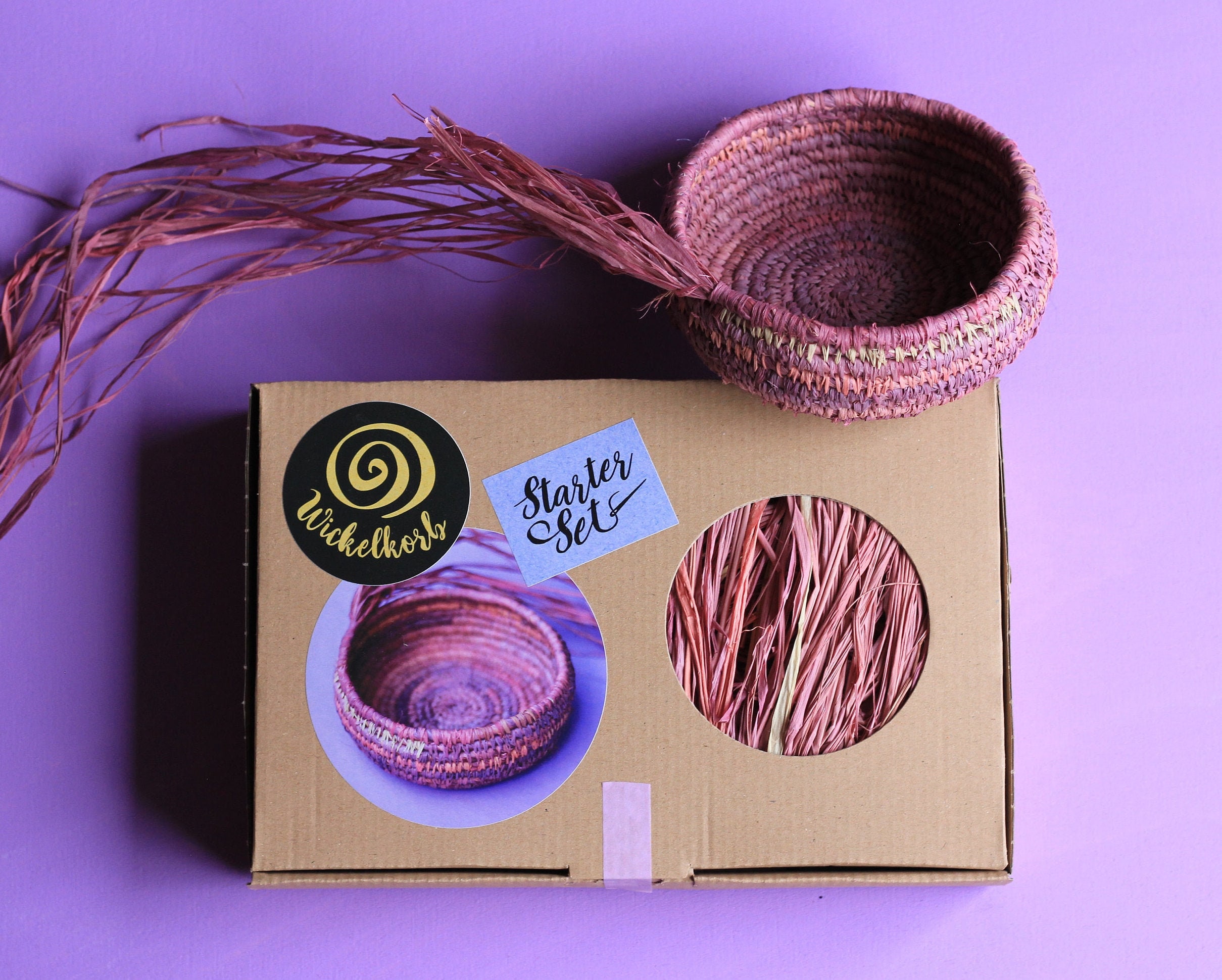 | DIY Basket Weaving Kit Wickelkorb Handmade Coil Basket Kit Coral Reef ...