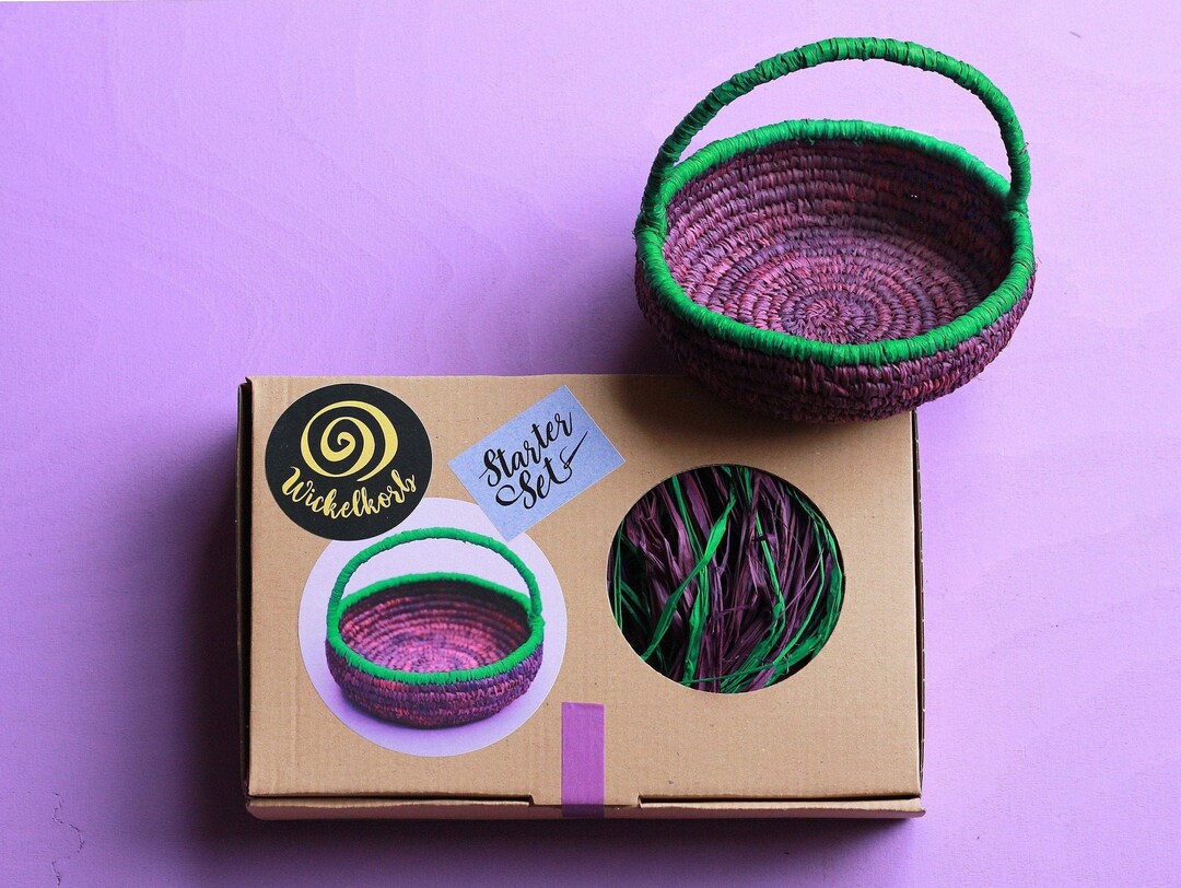 Coil Basket Kit grape DIY Basket Weaving Kit Raffia - Etsy