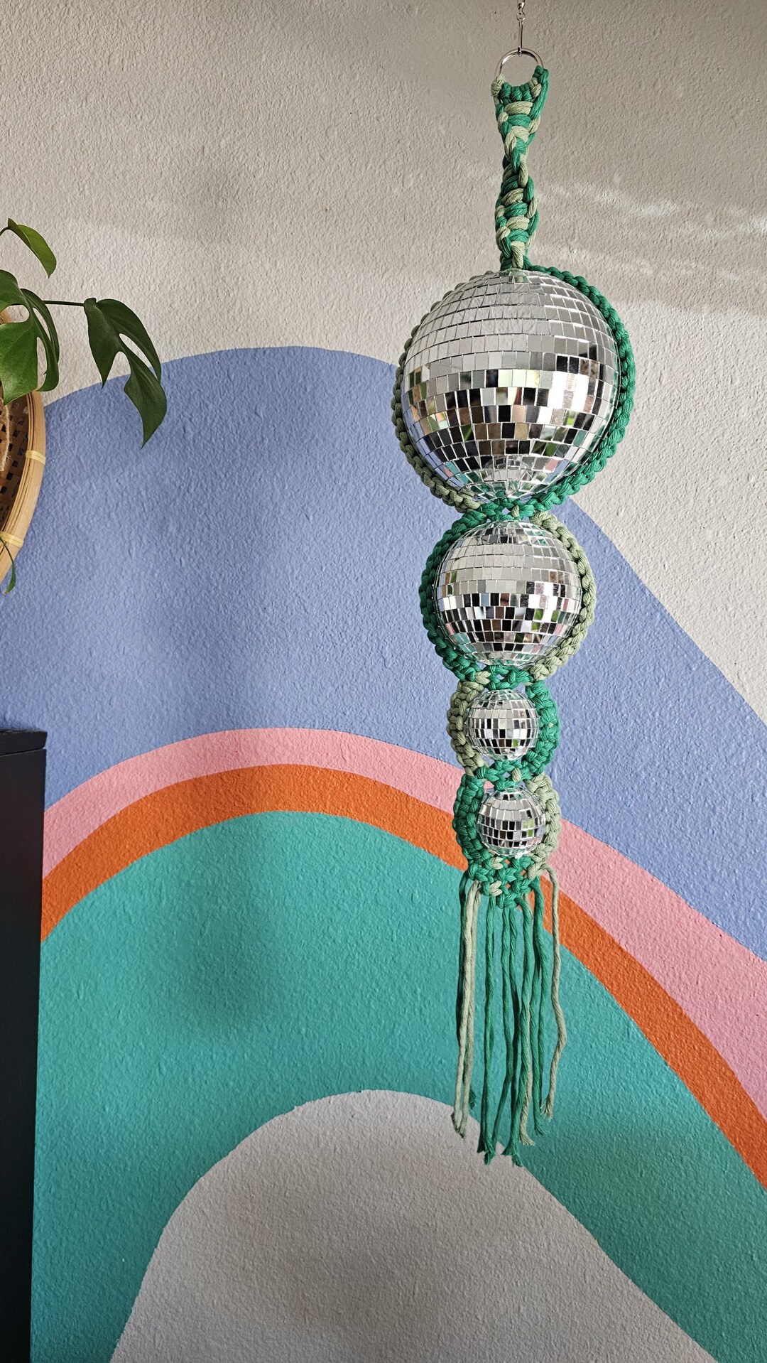 4 Tier Unicorn - 6422 Custom Macrame Disco Hanging - Disco Spinner ...