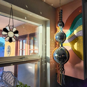 3 Tier Custom Macrame Disco Hanging Disco Spinner, Disco Decor, Disco ...