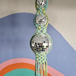 Mini 3 Tier Macrame Disco Hanging '234' Disco Spinner, Disco Decor ...