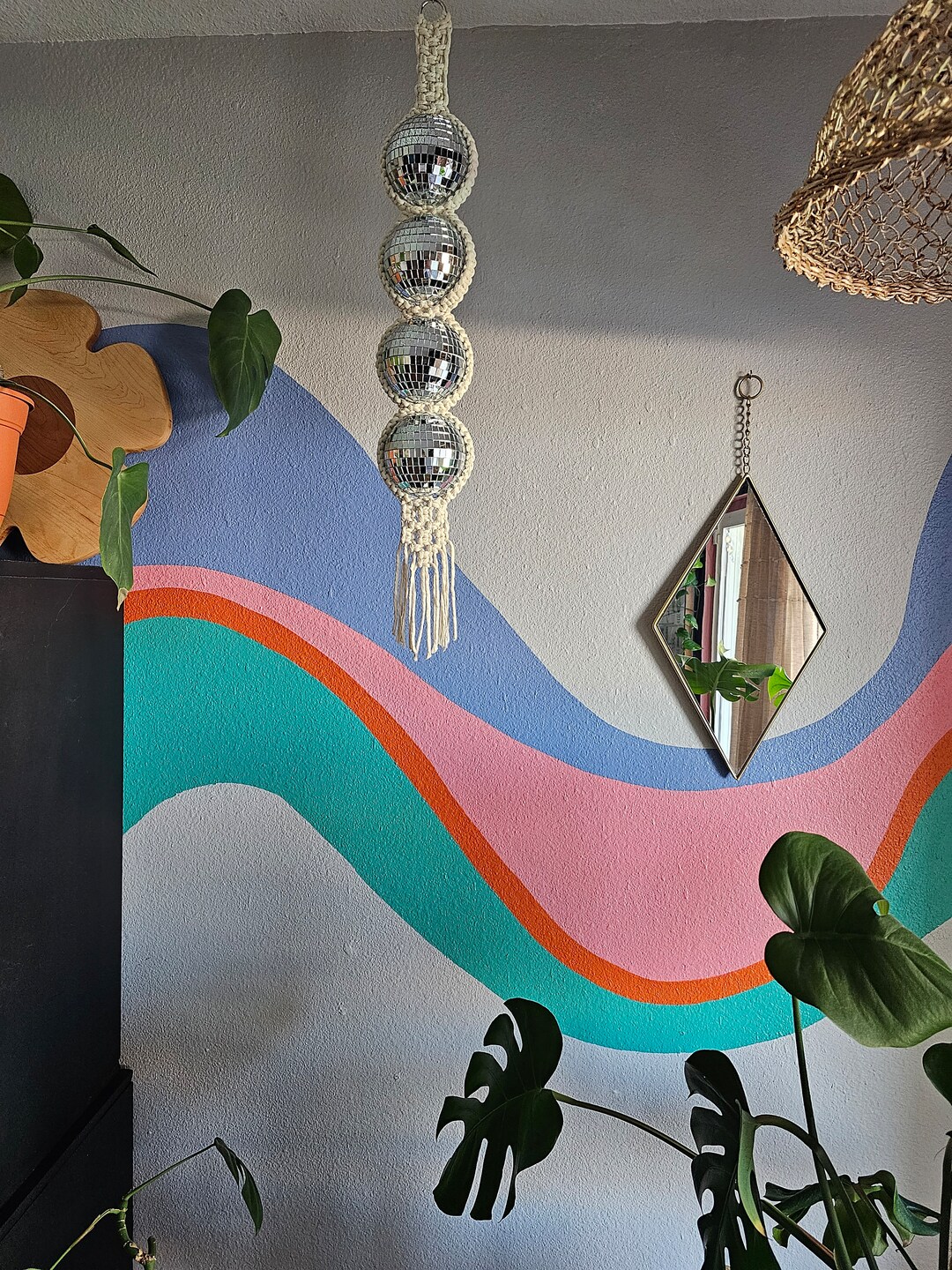 4 Tier Disco Hanger -4444- Custom Macrame - Disco Spinner, Disco Decor ...