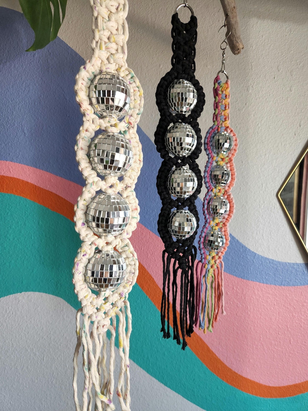4 Tier Mini Disco Spinner - 2222 - Macrame Disco Hanger - Etsy