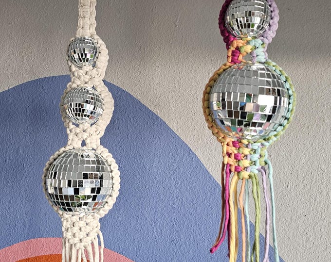 Macrame Disco Ball Hanger - Etsy