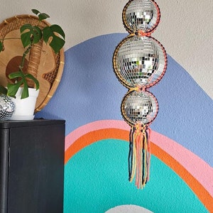 3 Tier Macrame Disco Spinner- 464 - Disco Hanger, Disco Decor, Disco ...