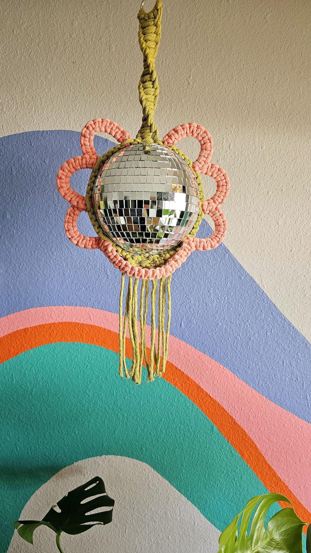 Petite Disco Daisy - Custom - Disco Decor, Flower Decor, Disco Macrame ...