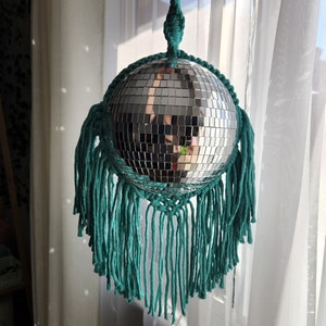 Disco Fringe Ball- Macrame Disco Hanger - Fringe Ball -disco Ball ...