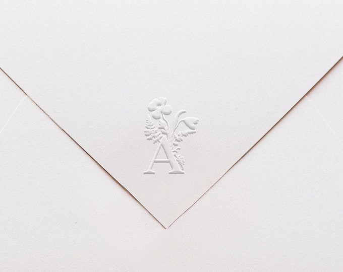 LETTER A, Alpine Meadow Monogram Embosser, Floral Embosser, Emboss ...