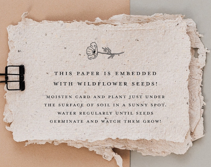 Wildflower Seed Stamp, Wildflower Paper Stamp, This Paper is Embedded ...