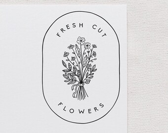 Flower Bouquet Sticker Fresh Cut Flowers Label Floral | Etsy