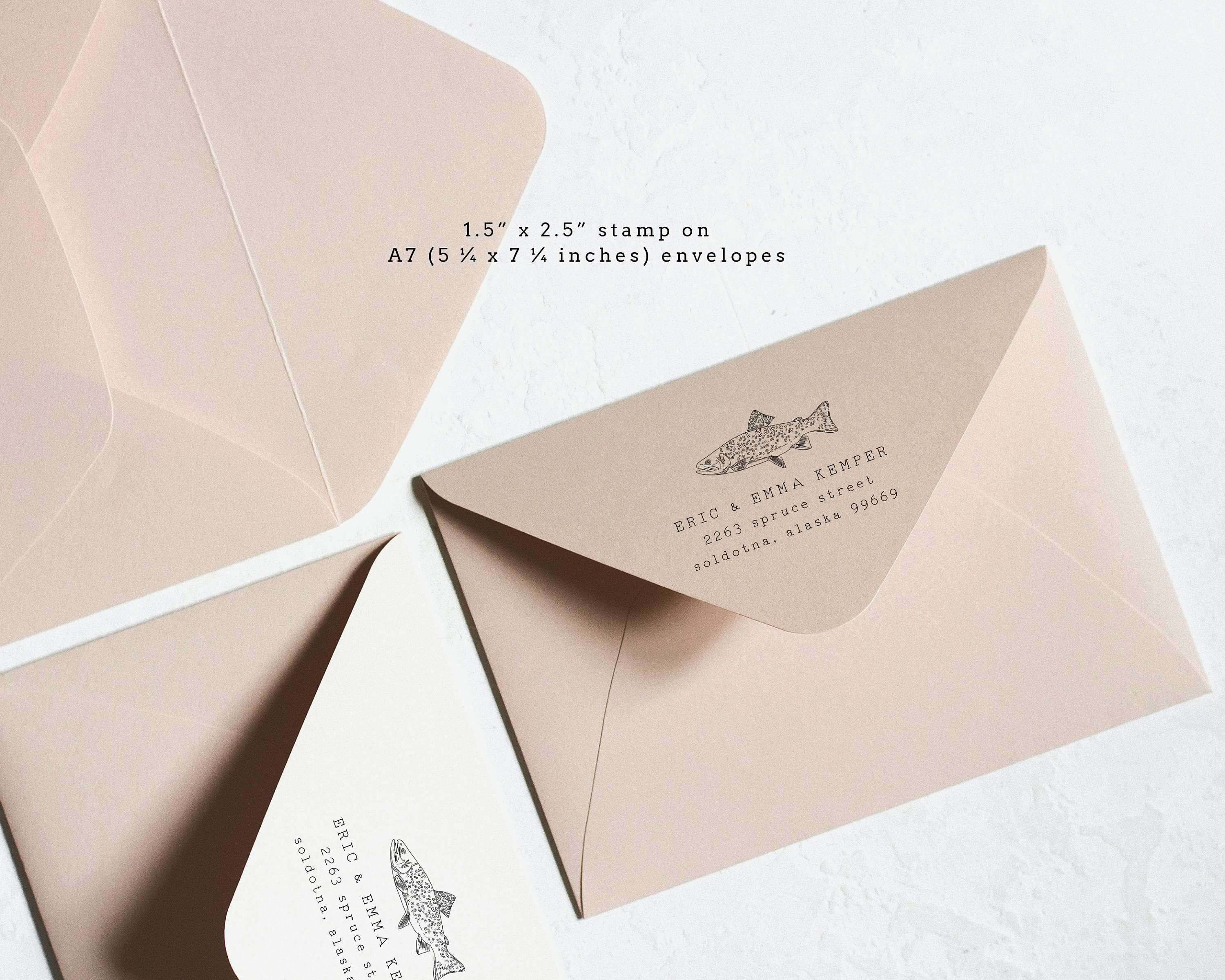 Fly Fishing Address Stamp Custom Trout Stamp Minimalist - Etsy