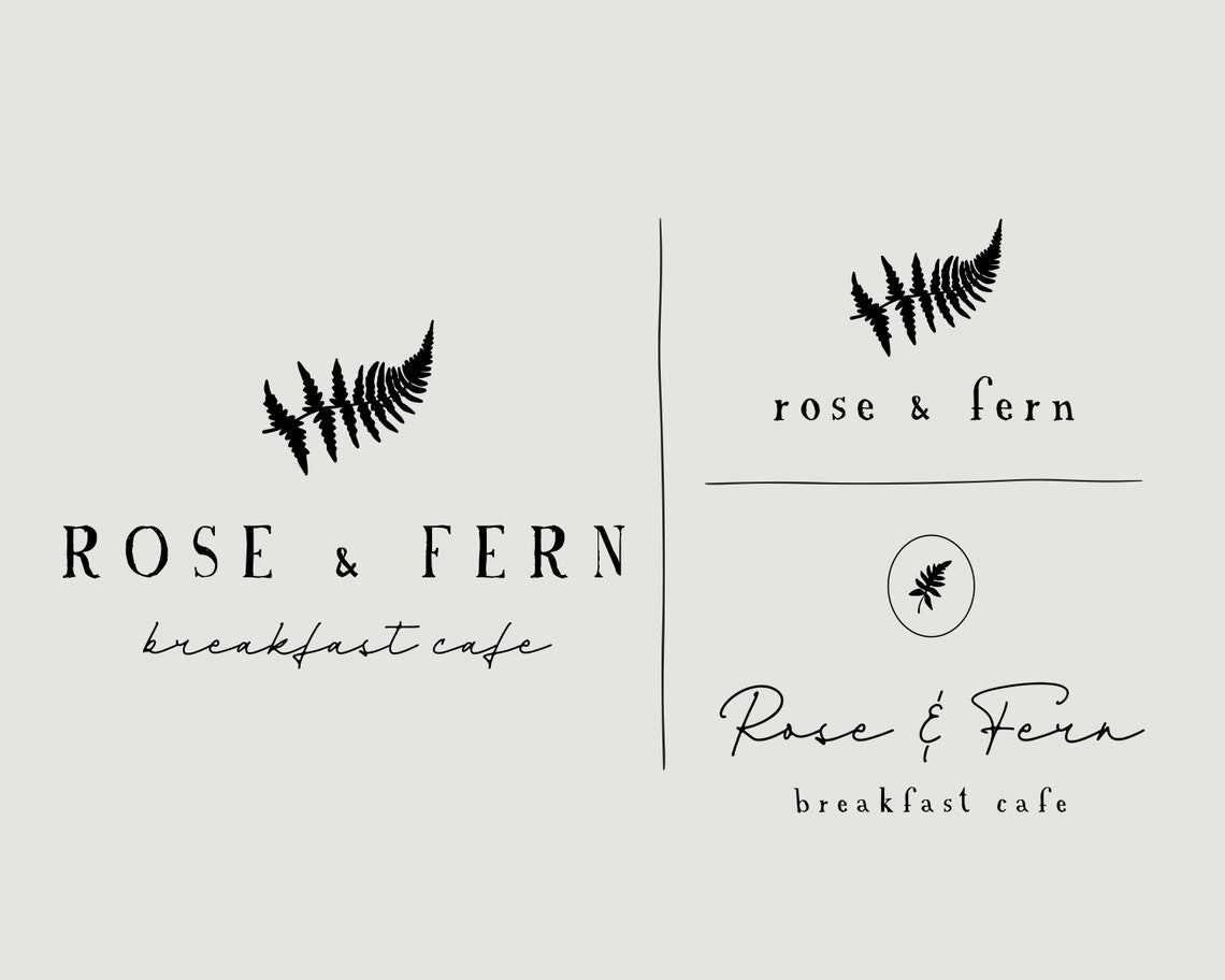 Fern Logo, Woodland Fern Logo, Whimsical Fern Branding, Hand Drawn Fern ...