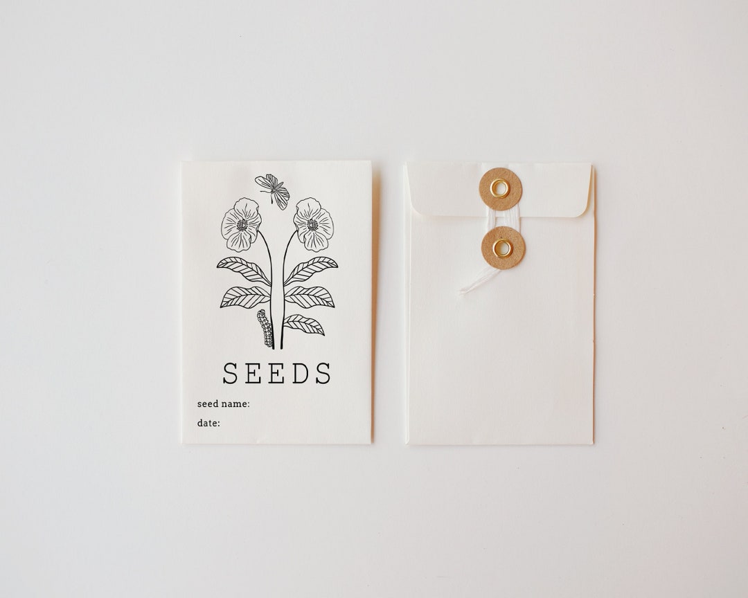 Seed Packet Stamp | Seed Labeling Stamp | Fill in the Blank Rubber ...