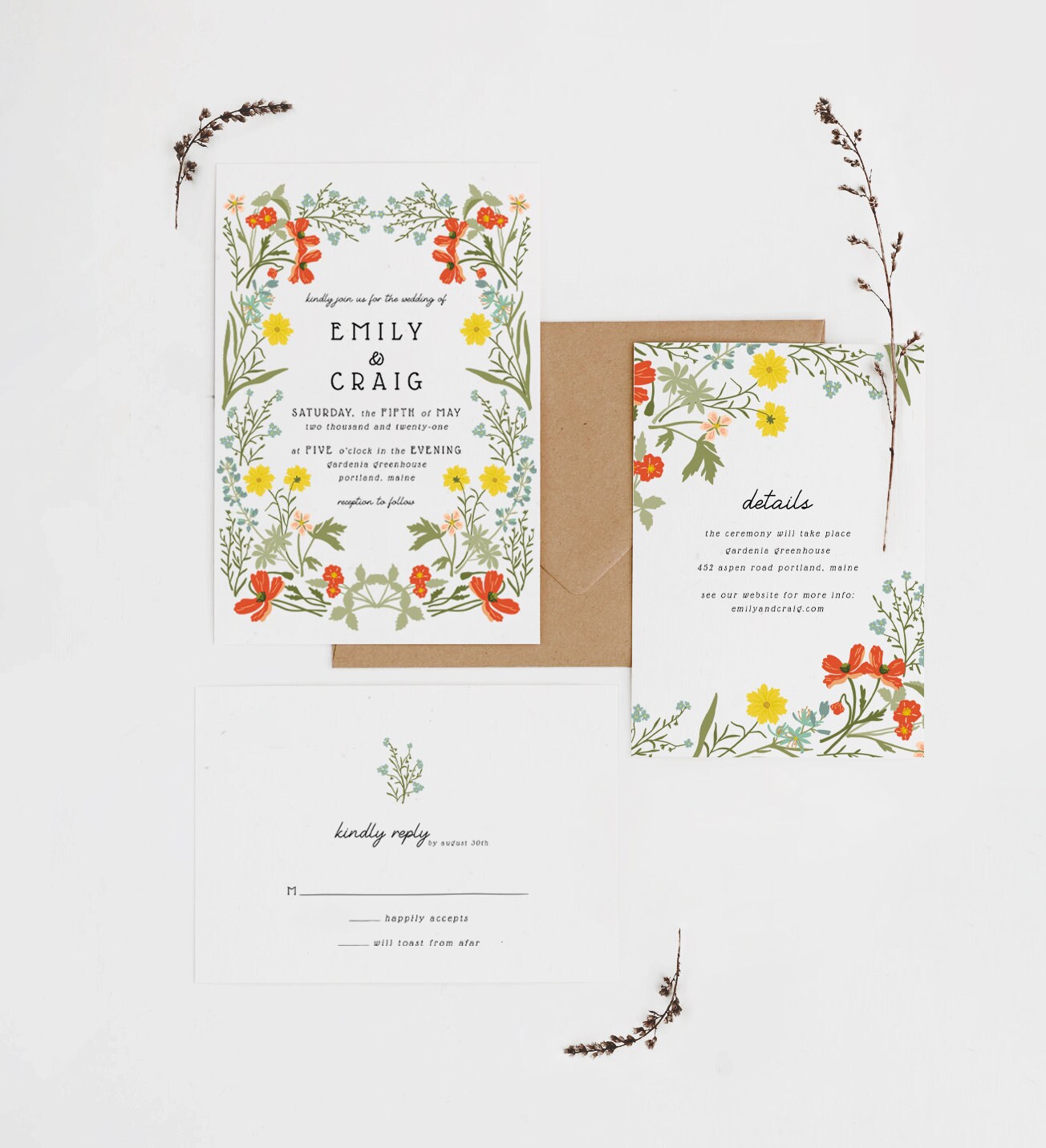 SPRING MEADOW SERIES Wildflower Wedding Scandinavian - Etsy