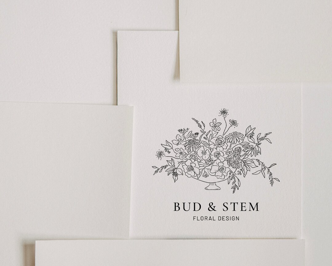 Floral Vase Stamp, Floral Bouquet Stamp, Cut Flowers Stamp, Florist ...