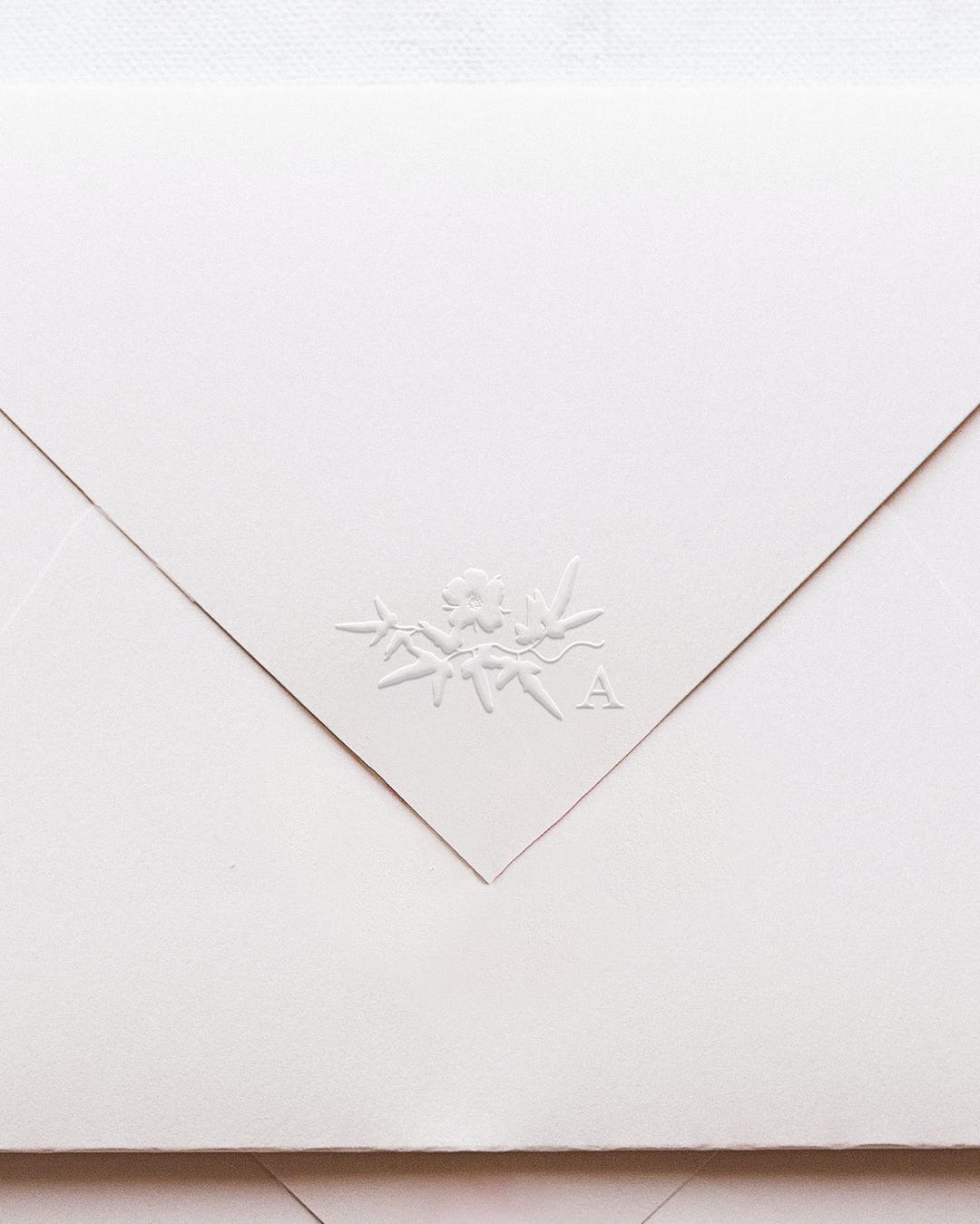 Monogram Floral Vine Embosser, Climbing Rose With Letter, Envelope ...