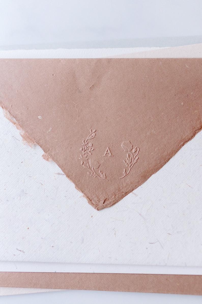 Monogram Floral Embosser | Simple Envelope Embosser, Emboss Wedding ...