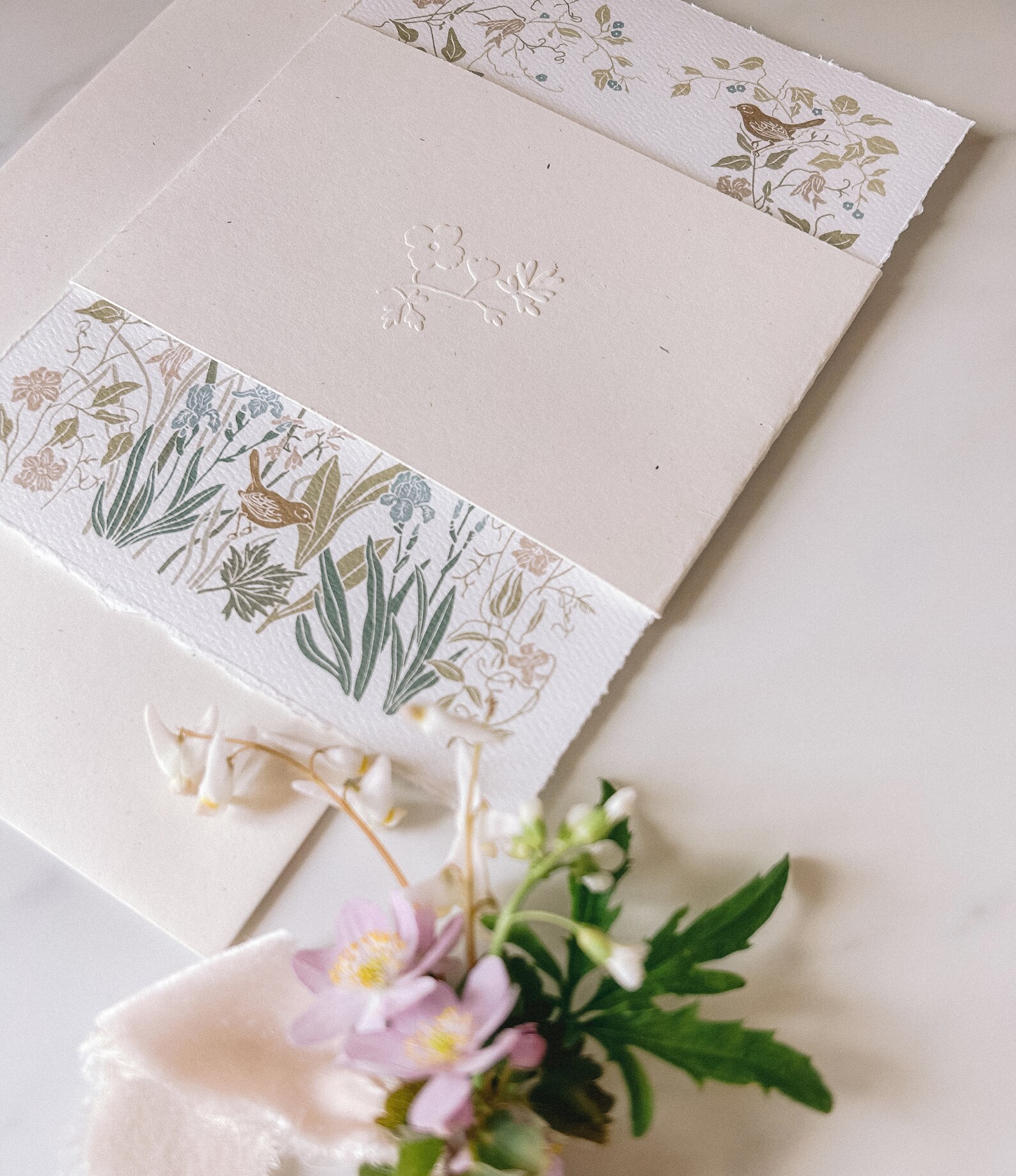 BEATRICE Floral Embosser, Embosses From BOTTOM, Simple Envelope ...