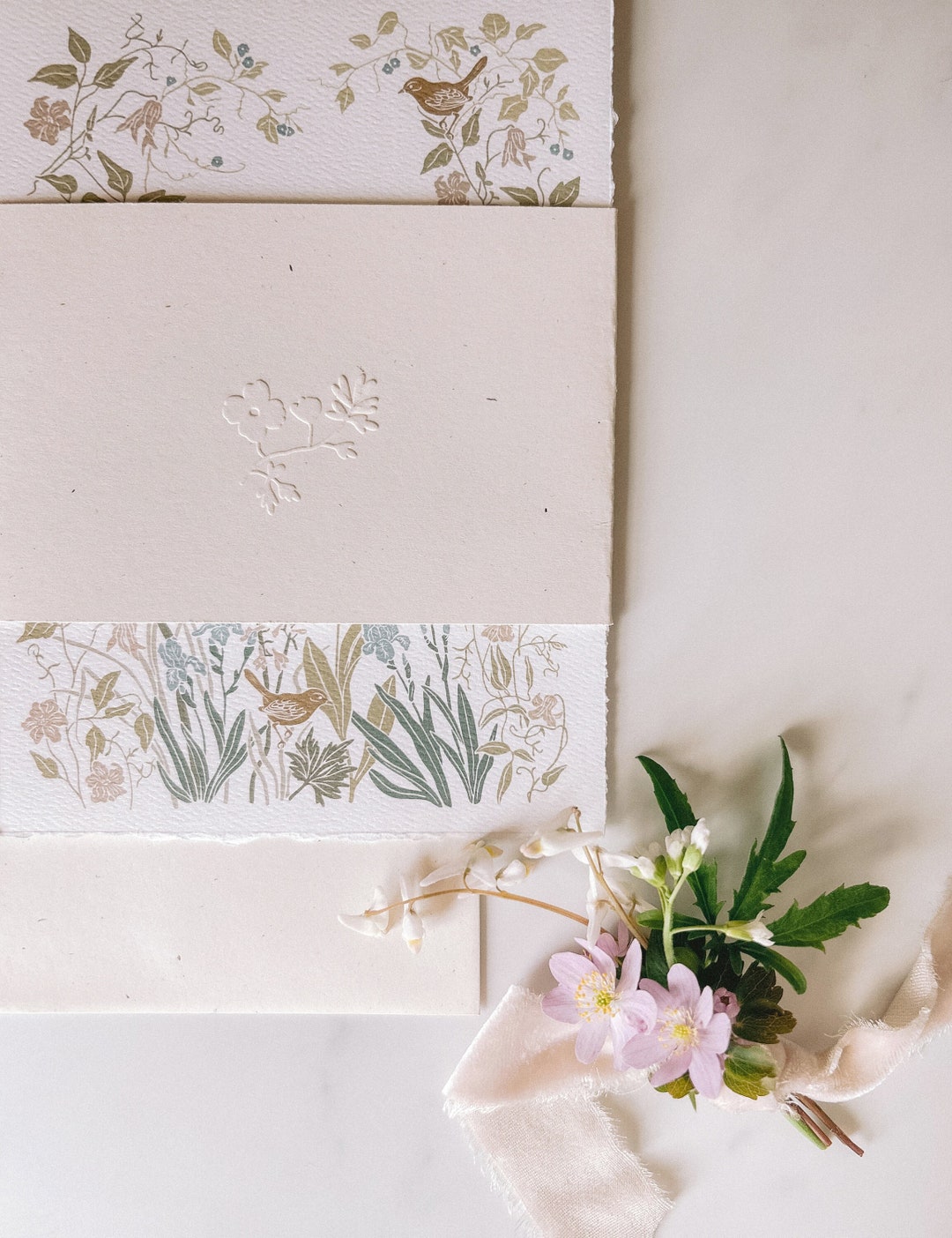 BEATRICE Floral Embosser, Embosses From BOTTOM, Simple Envelope ...