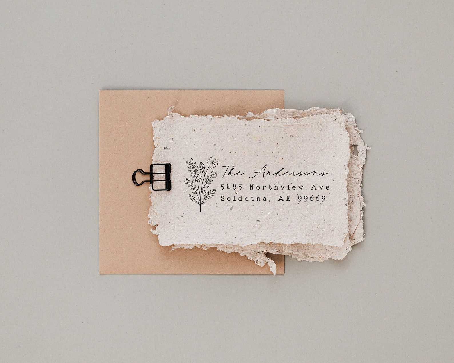 Custom Return Address Stamp, Typewriter Font Stamp, Scandinavian Home ...