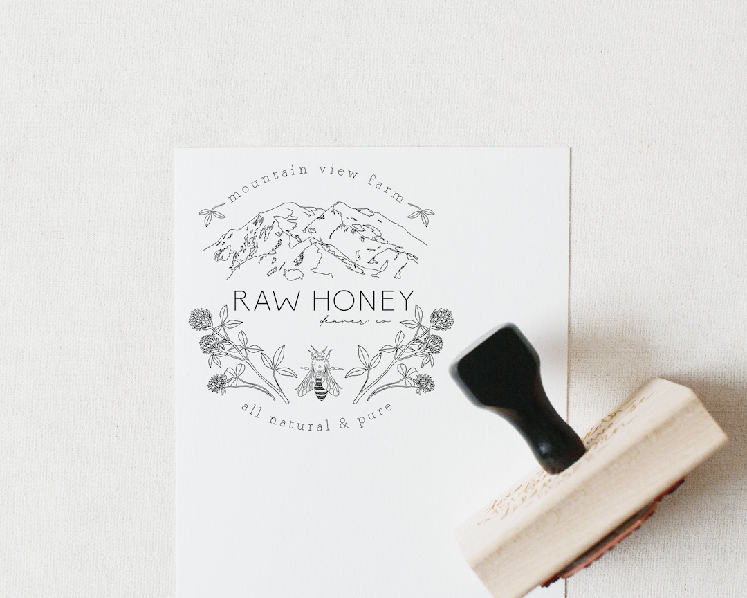 Custom Mountain Honey Labels, Honey Stamp, Honey Stamp for Jars, Local ...