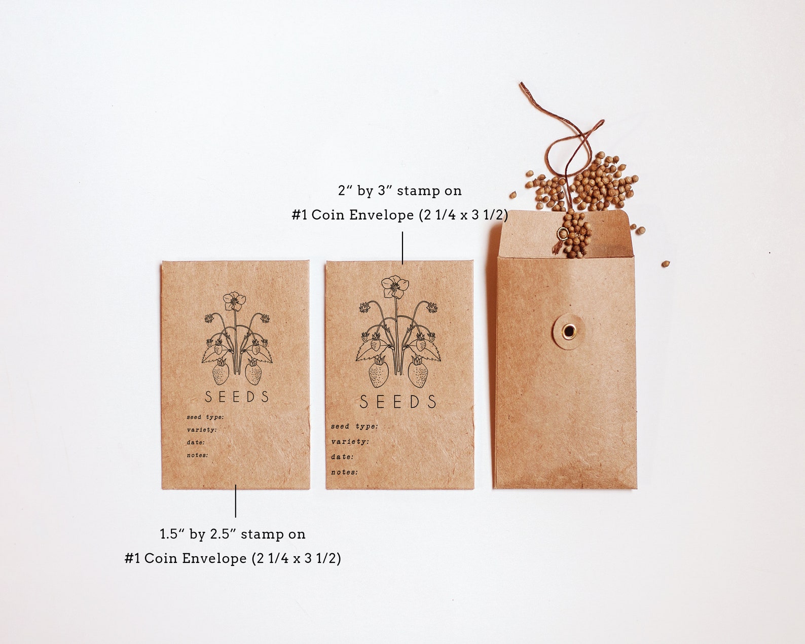 Strawberry Seed Packet Stamp, Fruit Seed Stamp, Seed Labeling Stamp ...