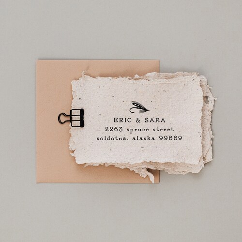 Fly Fishing Address Stamp Custom Trout Stamp Minimalist - Etsy